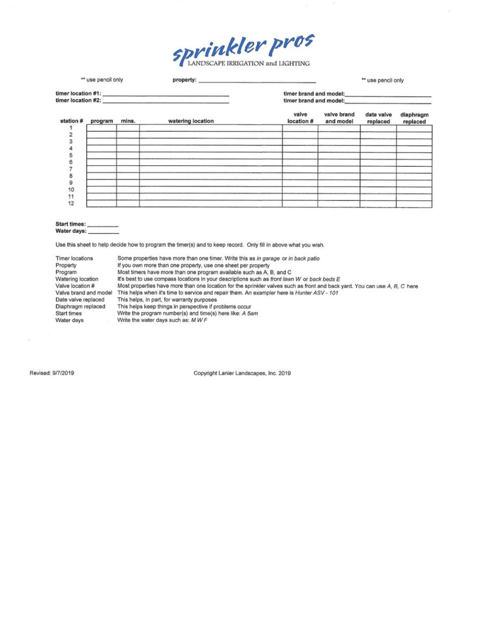 Irrigation Downloads - Irrigation System Expert : Sprinkler Pros