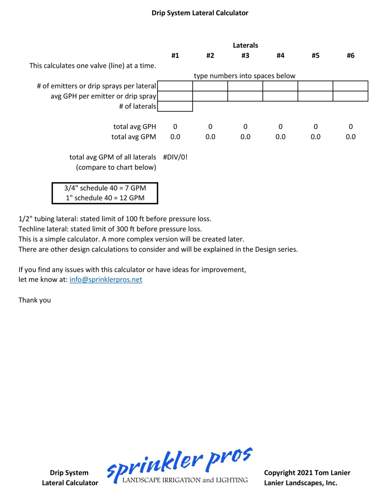 Irrigation Downloads - Irrigation System Expert : Sprinkler Pros